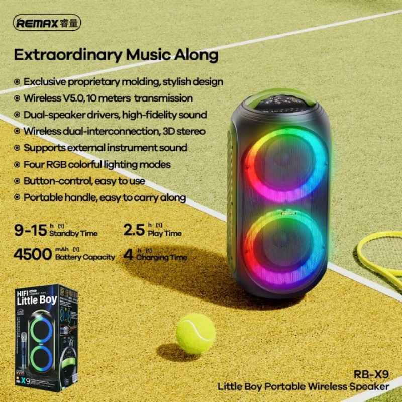 Promo REMAX RB-X9 LITTLE BOY - HiFi Portable Wireless Speaker Karaoke Set Diskon 37% di Seller ...
