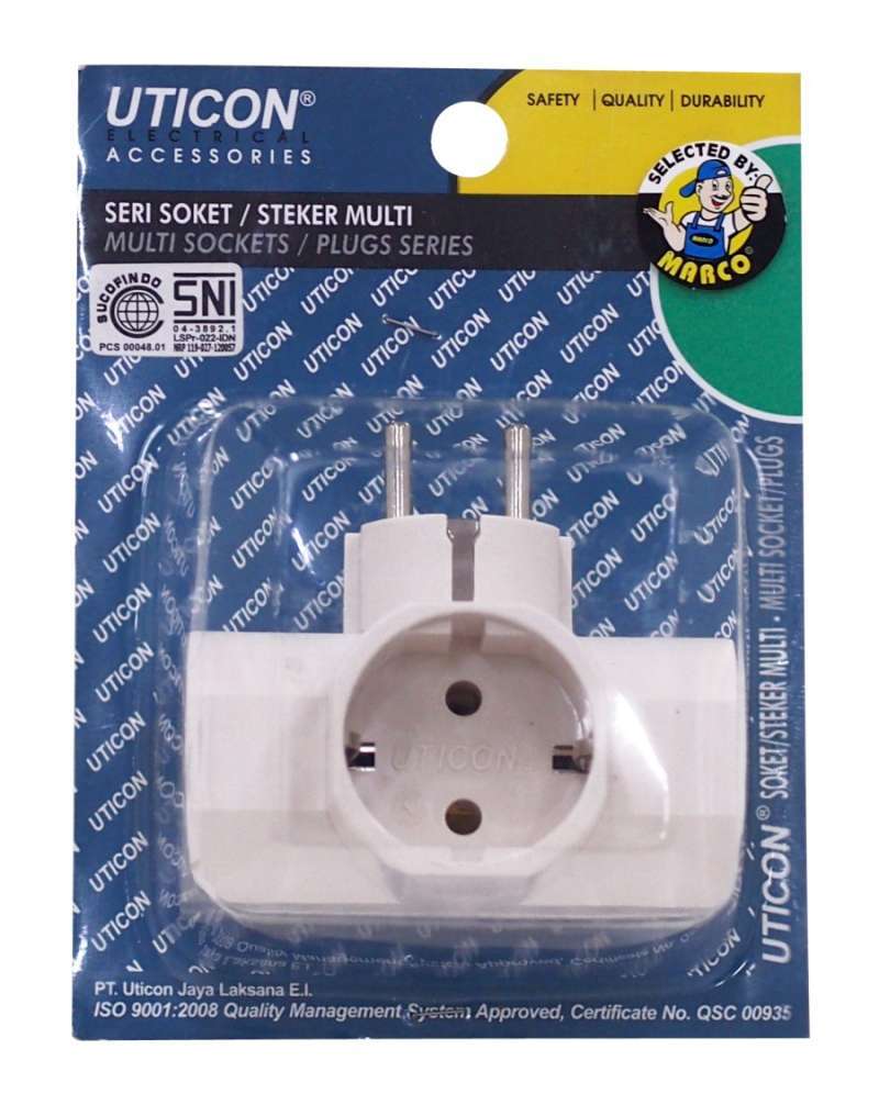 Promo Stop Kontak / Steker Arde Model T Uticon - SC38BL Diskon 25% di ...