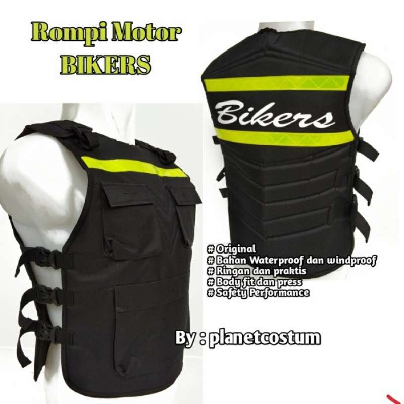 Jual Rompi Motor anti Angin - Rompi Touring - Rompi Bikers - Hijau di ...