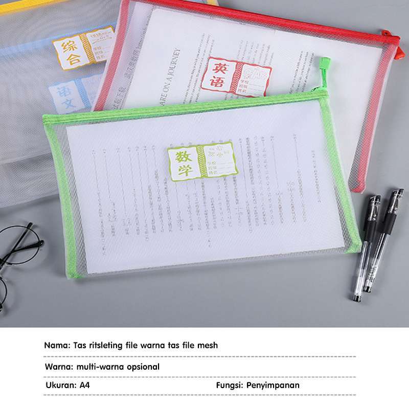Jual Tas Dokumen Nilon Mesh Tas Penyimpanan Kertas Ujian Kreatif Map ...