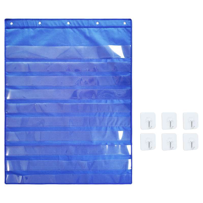 Jual Classroom Standard Hanging Pocket Chart With Hooks For Daily ...