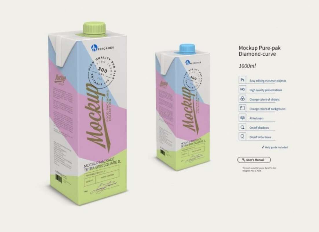 Jual Square Milk Packaging Mockups Di Seller Digital Black Market ...