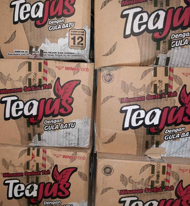 Jual Minuman Serbuk Teh Manis Teajus Tea Jus Gula Batu [1 dus / 6 pak ...