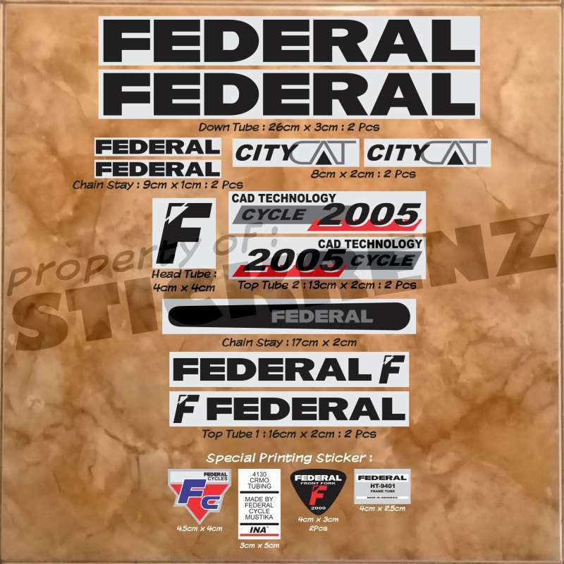 Jual Cutting Sticker Stiker Frame Sepeda Roadbike Mtb Federal Citycat ...