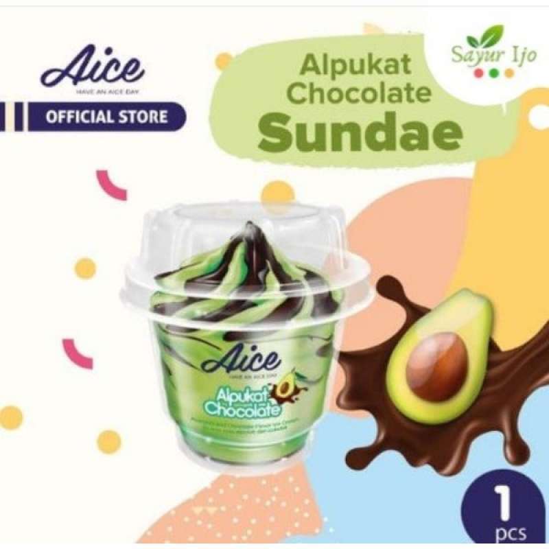 Jual Aice Ice Cream 1 Pcs Sundae Avocado Chocolate Es Krim Alpukat ...