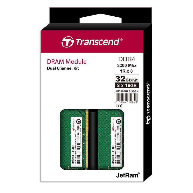 Jual Transcend U-DIMM JETRAM DUAL CHANNEL KIT DDR4 3200 - 32GB (2x16GB ...