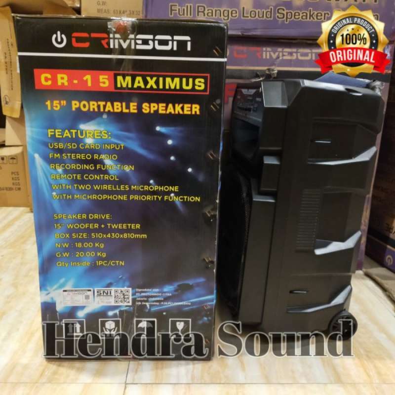 Jual Speaker 15 INCH Aktif Crimson CR-15 Maximus Original 2 Mic ...
