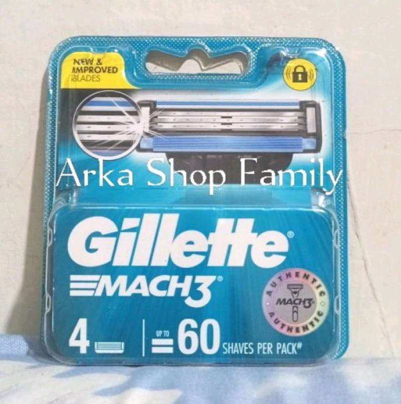 Jual GILLETTE Mach 3 Isi 4 Refill Refil Pisau Cukur Gilete Gillete ...
