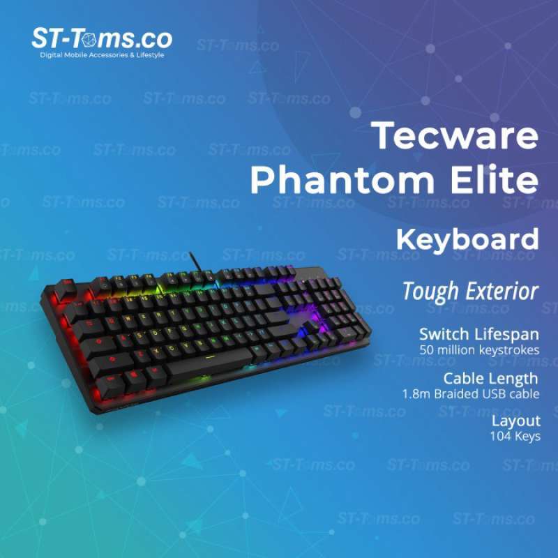 Jual Tecware Phantom Elite 104 RGB Gateron Switch Mechanical Keyboard ...