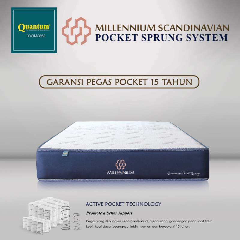 Promo Quantum Springbed Millennium Scandinavian Navy Blue - Hanya Kasur ...