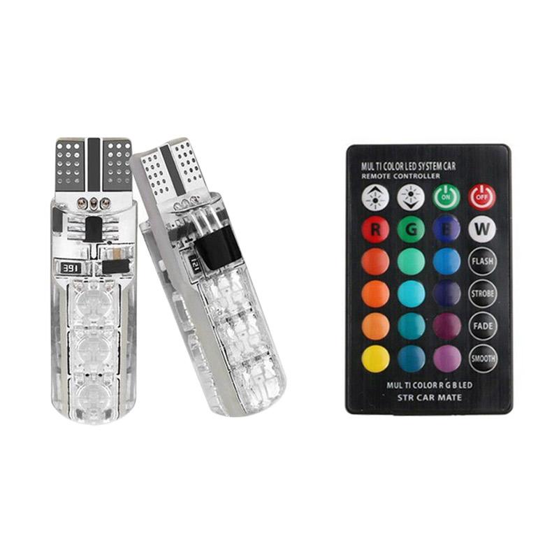 Jual Fs - T10 Rgb Lampu Led Mobil Or Motor With Remote Control [2 Pcs ...