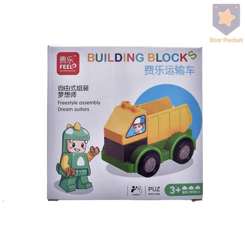 Jual Brick Block Feelo - Police Car, Fire Truck, Fuel, Dump Truck di ...