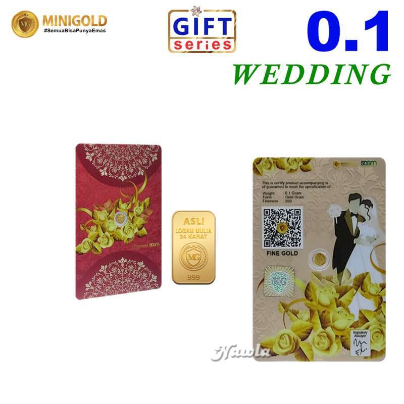 Jual Minigold 0.1 gram Gift Series WEDDING Logam Mulia 24 Karat di ...