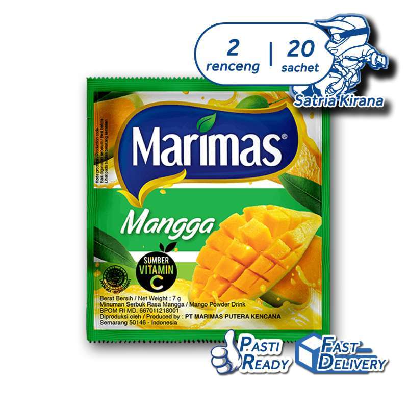 Jual Marimas Mangga [20 pcs x 2 renceng | 2 renteng] Minuman Serbuk ...