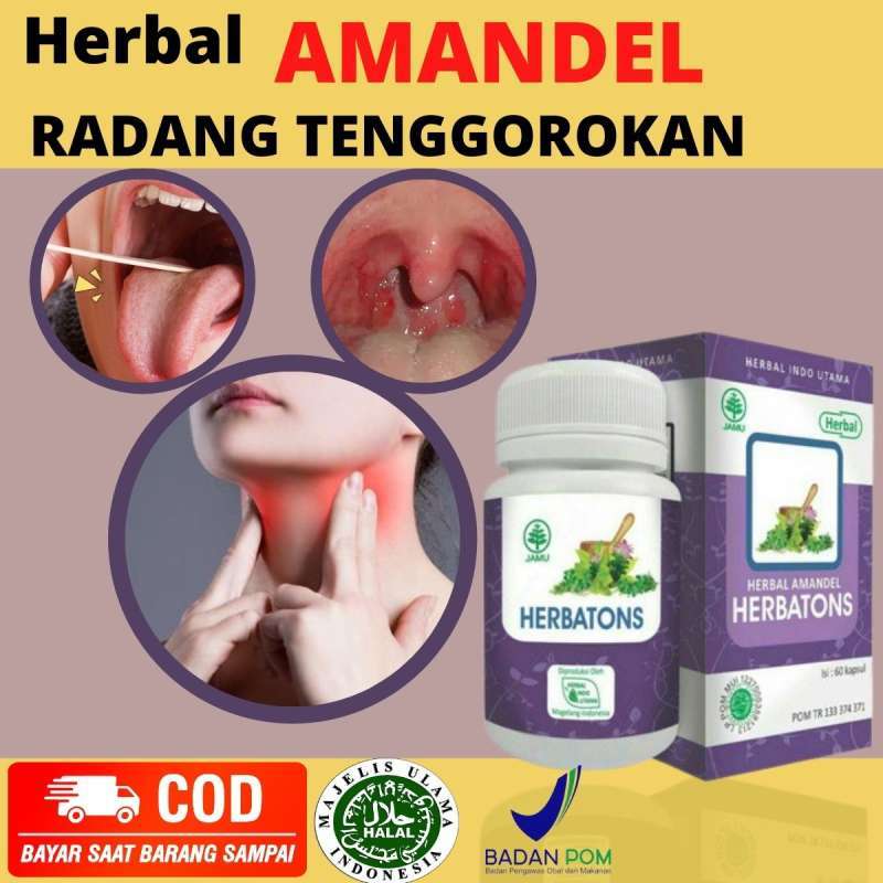 Jual Terlaris! HERBATONS Obat Amandel radang tenggorokan kelenjar getah ...
