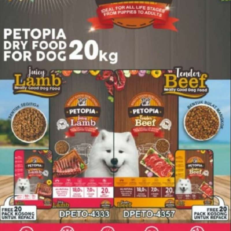 Jual GOSEND/GRAB PETOPIA DOG FOOD 20 KG / MAKANAN ANJING - - Lamb di ...