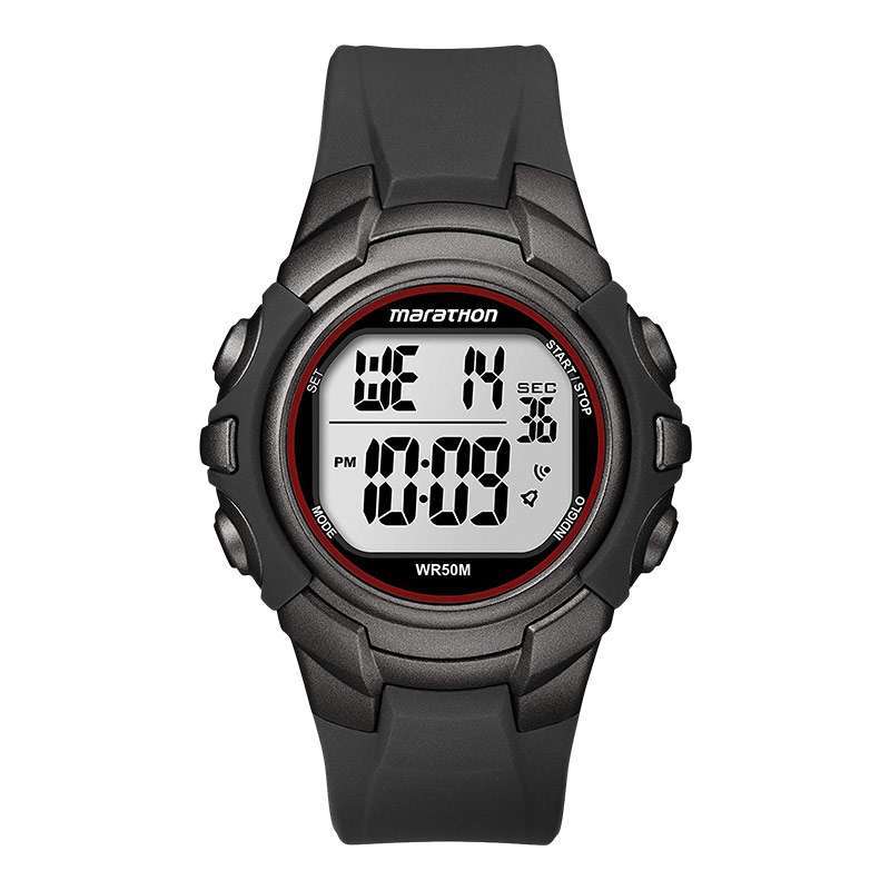 Jual Timex Marathon T5K642 Indiglo Digital Dial Black Resin Strap ...