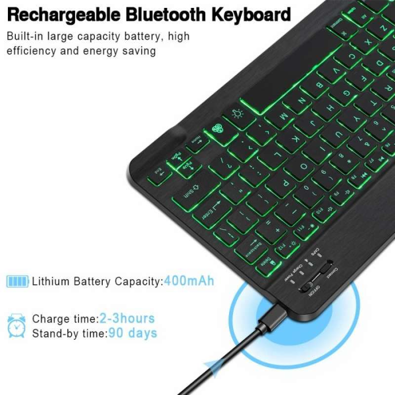Promo Keyboard Bluetooth Backlight RGB Keyboard Wireless For Android ...