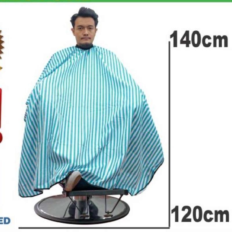 Promo CAPE / KEP / KAIN KIP CUKUR BARBER SALON MOTIF GARIS BIRU PUTIH ...