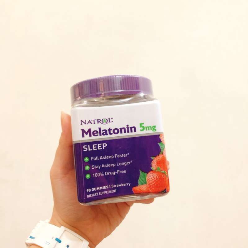 Jual natrol melatonin gummies sleep support strawberry 5mg 90 gummies ...