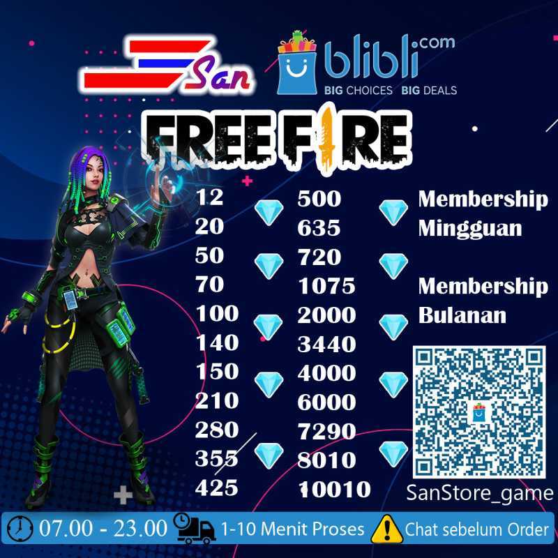Jual Garena Free Fire Top Up Diamond 7290 Diamond Murah di Seller ...