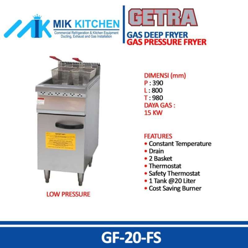 Jual SPECIAL GETRA GF-20-FS Low Pressure ( Gas Deep Fryer ) di Seller ...