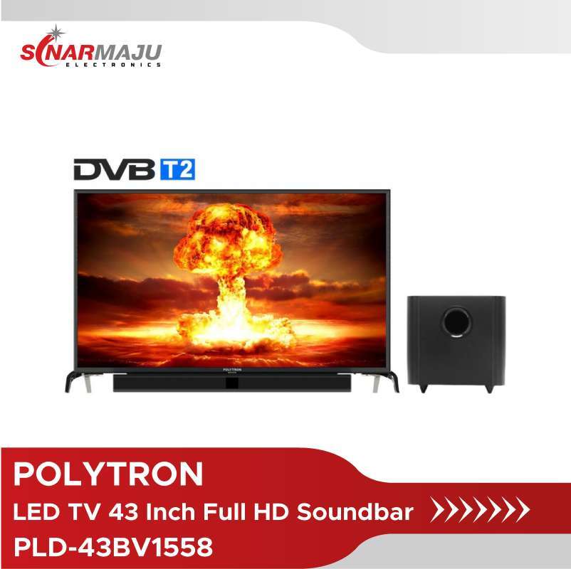 Jual LED TV 43 Inch Polytron Full HD Cinemax Soundbar PLD-43BV1558 ...