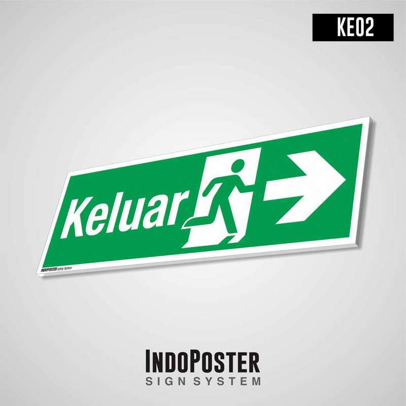 Jual Safety Sign Emergency Rambu K3 Pvc Tanda Arah Keluar Exit Arah ...