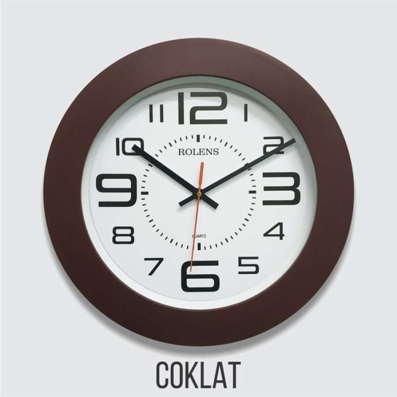 Jual Jam Dinding Diameter 33 cm Minimalis ( Lis Lebar ) - Cokelat di ...