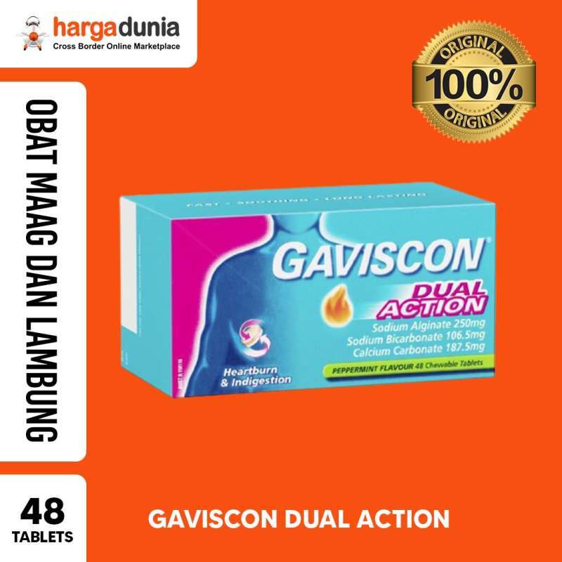 Jual Gaviscon Dual Action isi 48 Tablet Hisap Made in Aussie [ Obat ...