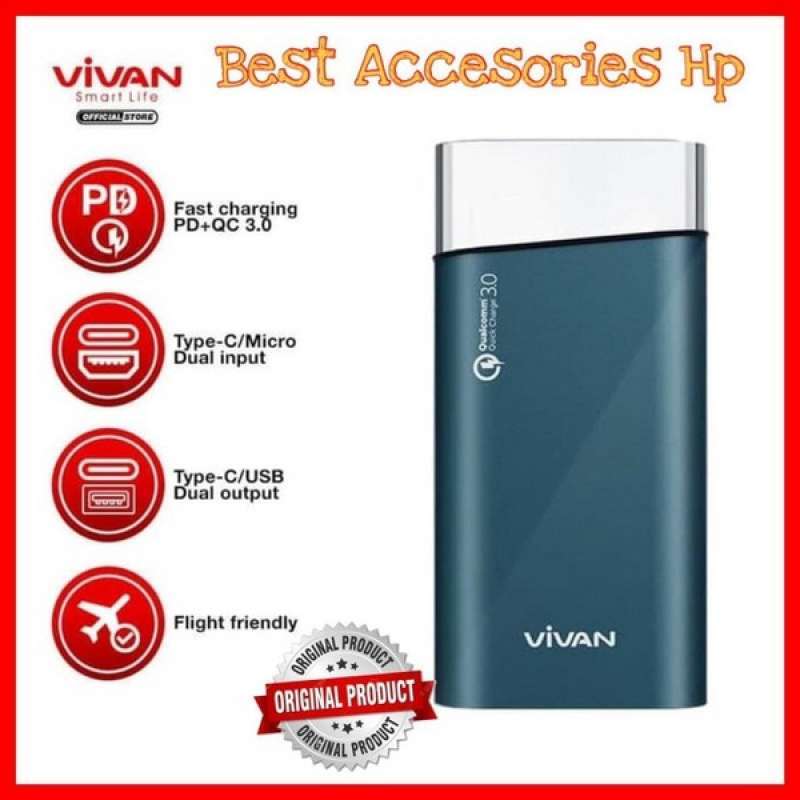 Jual Vivan Power Bank 10000Mah Pd+Qc.30 2.4A Two Way Fast Charging 2 ...