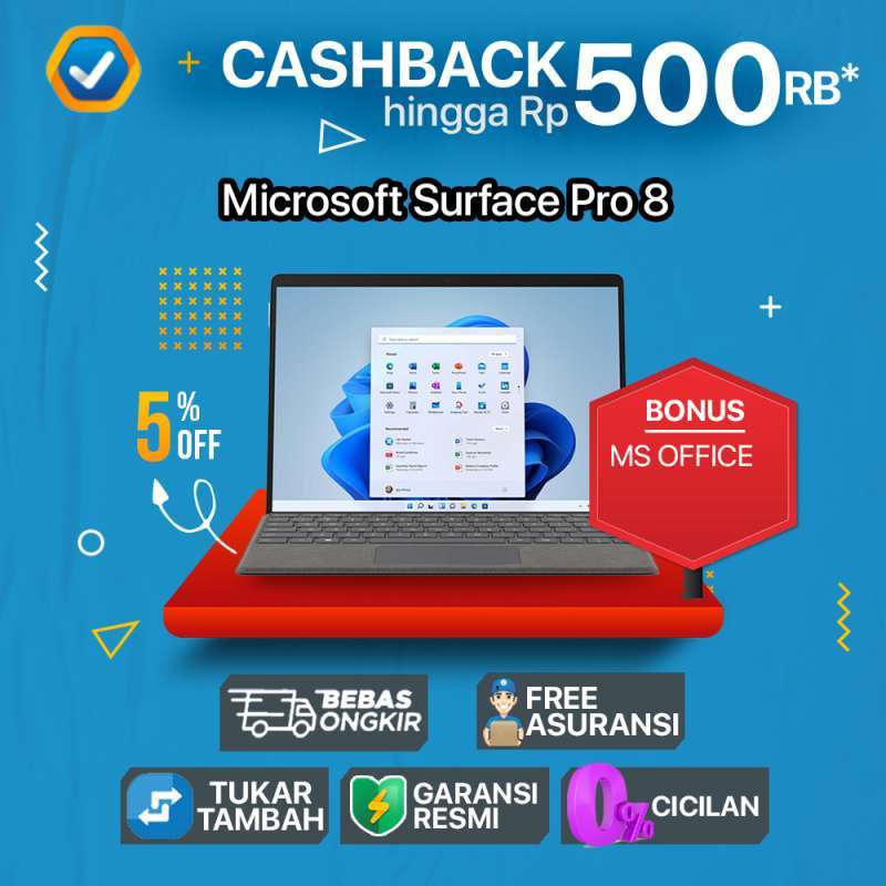 Jual Microsoft Surface Pro 8 Intel i5 8GB 256GB SSD - Platinum Non ...