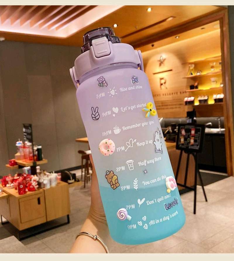 Promo Botol minum pastel sticker jumbo 2L 2 liter seperti Quifit ...