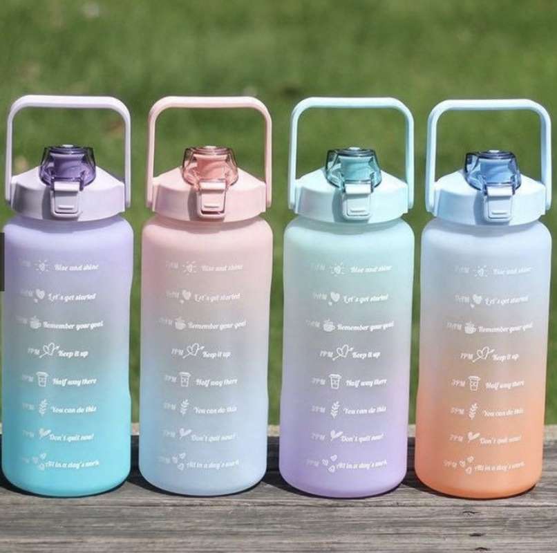 Jual BOTOL VIRAL 2 LITER / BOTOL AIR MINUM 2 LITER / BOTOL MOTIVASI 2000ML STICKER 3D - Non ...