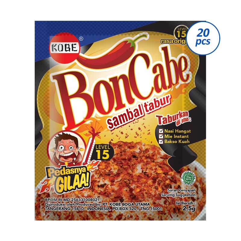 Promo Kobe Boncabe Original Level 15 Sambal Tabur [2.5 G/ 20 Pcs] Halal ...