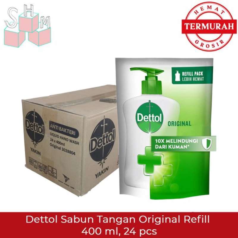 Jual Dettol Sabun Tangan Original Refill 400 ml - 1 Karton 24 pcs di ...