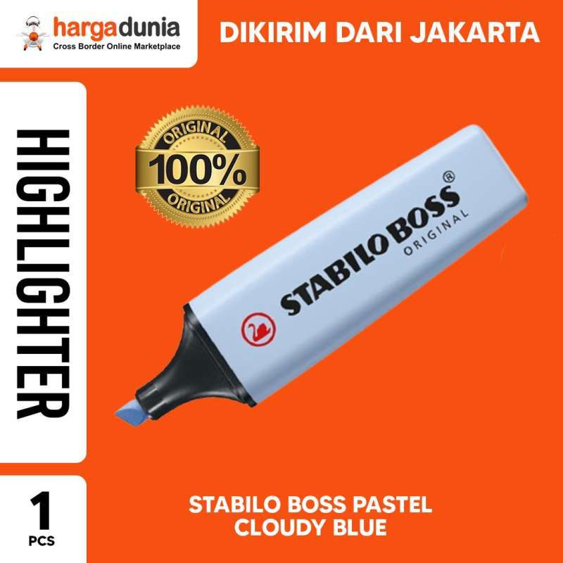 Promo STABILO BOSS PASTEL Cloudy Blue - Highlighter Warna Biru Langit [DIKIRIM DARI JAKARTA ...