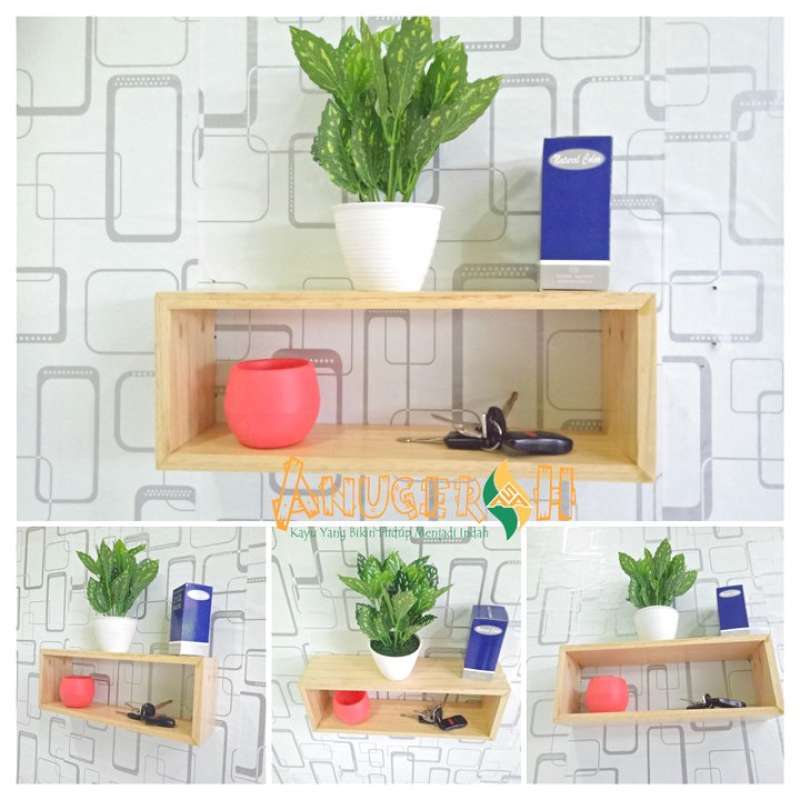 Jual 40X15 Ambalan Rak Dinding Kayu Minimalis Rak Kayu Rustic Jati ...
