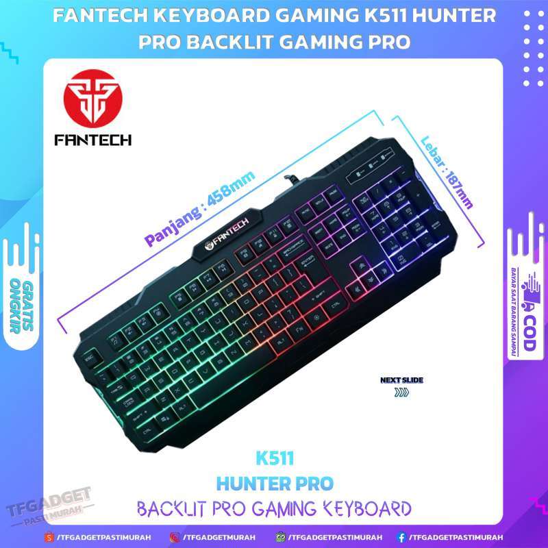 Jual Fantech Keyboard Gaming K511 Hunter Pro Backlit Gaming Pro di ...