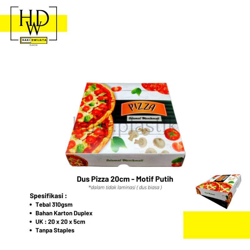 Jual [ FULL COLOUR ] Pizza Box 20x20x5cm - Putih di Seller Haki Dwijaya ...