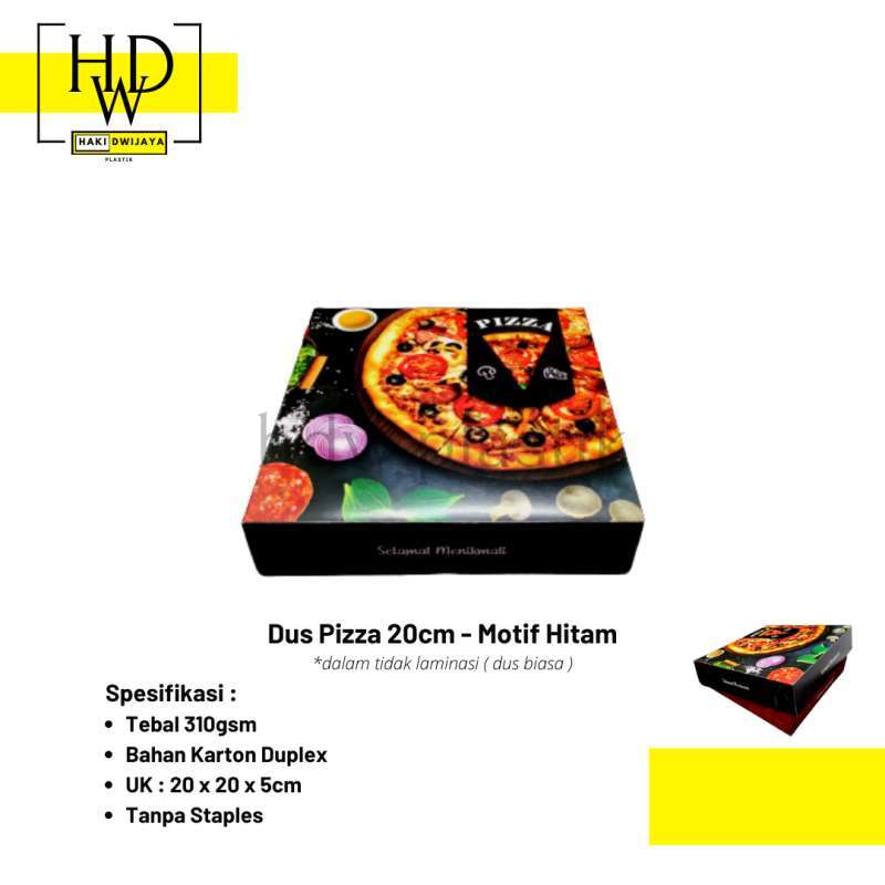 Jual [ FULL COLOUR ] Pizza Box 20x20x5cm - Hitam di Seller Haki Dwijaya ...