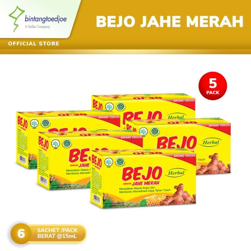 Promo Bejo Jahe Merah Sachet 5 Pack (30 Sachet) Diskon 32% di Seller ...