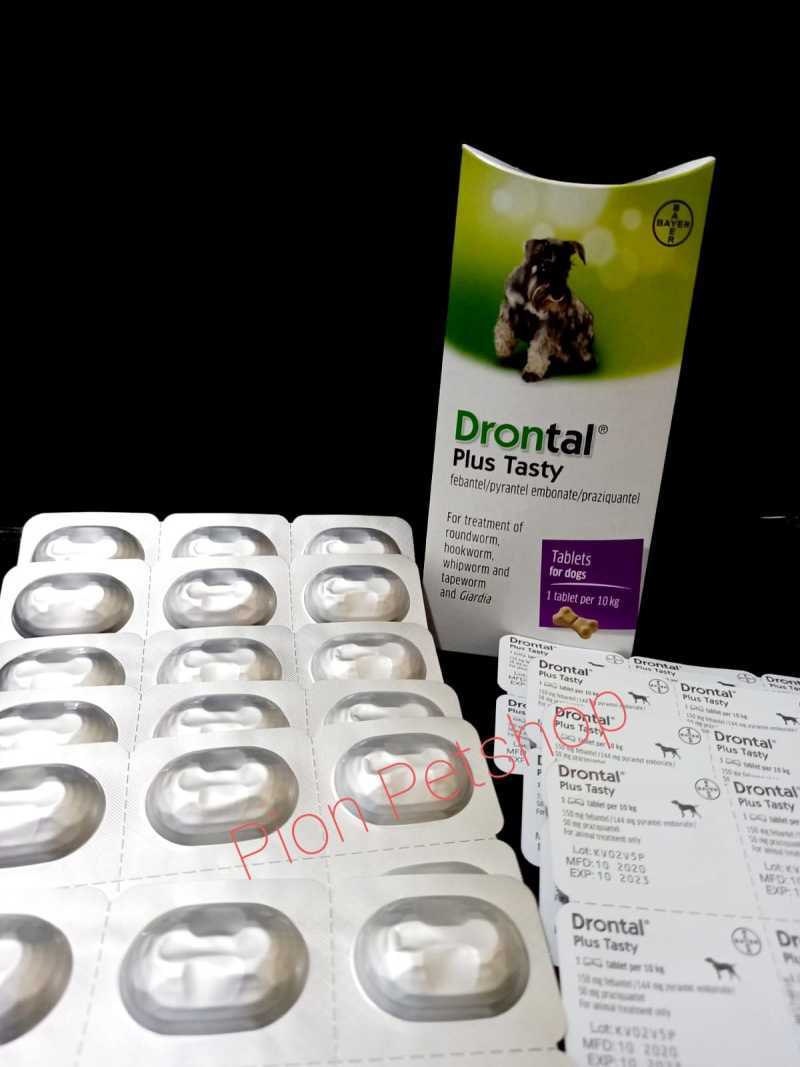 Jual Drontal Plus Tasty Dog Tablet/Drontal Plus Tasty Obat Cacing ...