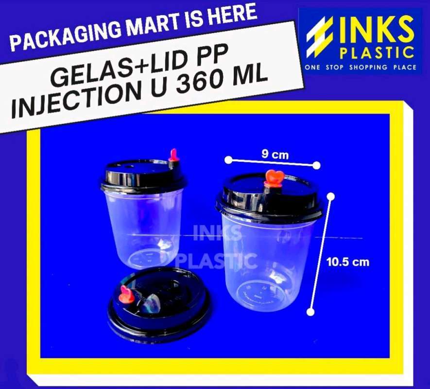 Jual GELAS+ LID PP INJECTION U 360ML (25PCS) di Seller ...
