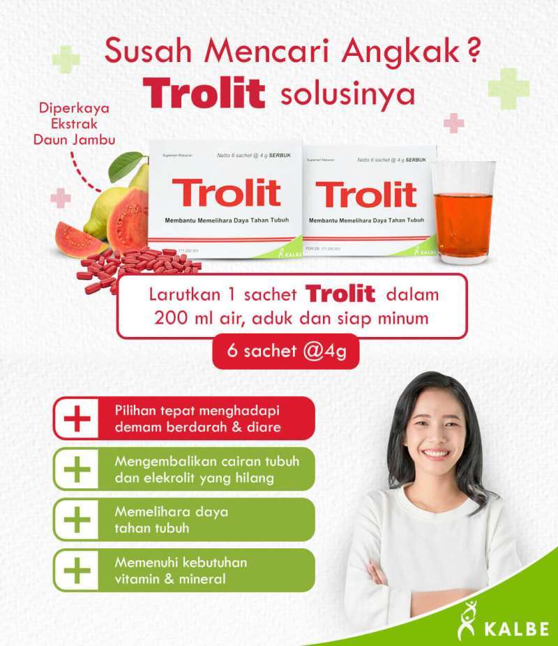 Jual Kalbe Trolit Sachet 4 Gram - Minuman Serbuk Pengganti Cairan Tubuh ...