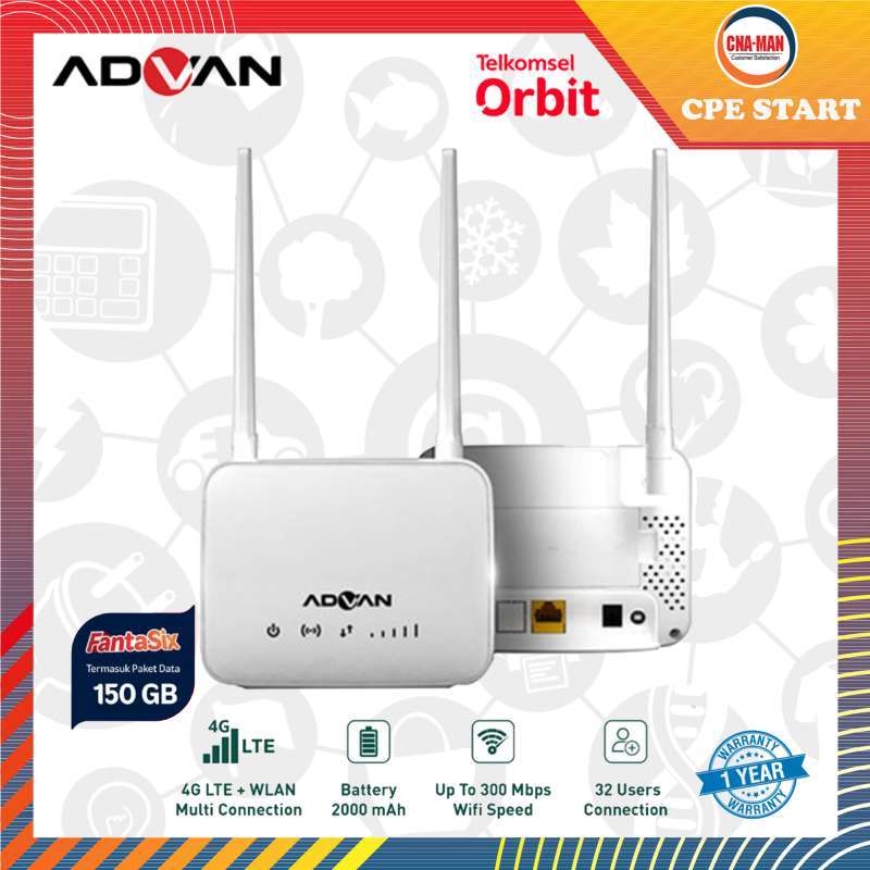 Jual ADVAN CPE START 1 4G Modem Wifi Router FREE TELKOMSEL ORBIT 150GB ...