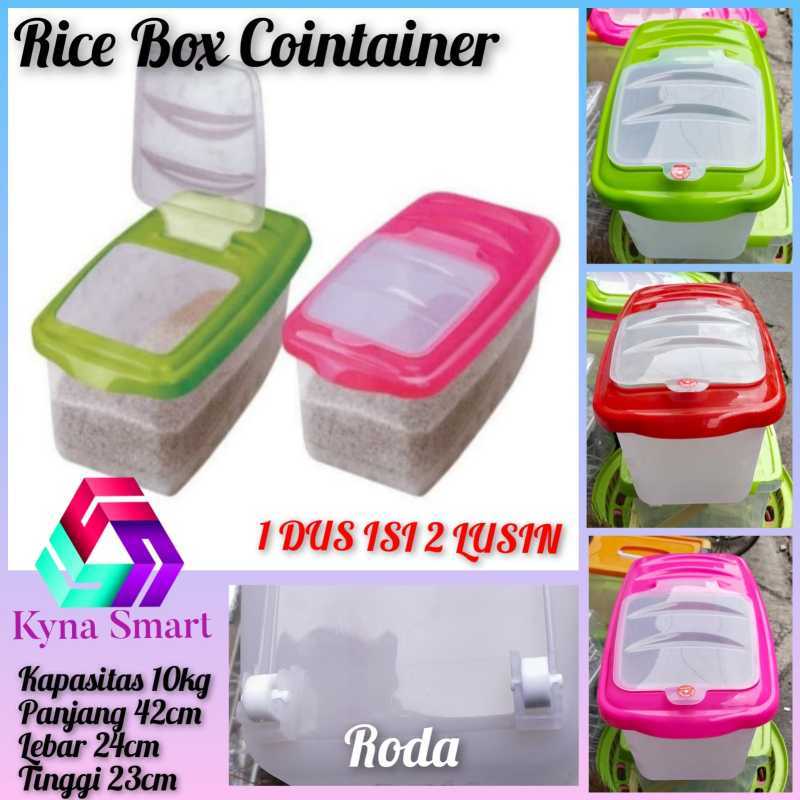 Jual Rice Box 10 Liter Fortuna Kotak Tempat Penyimpan Beras Dengan Roda ...