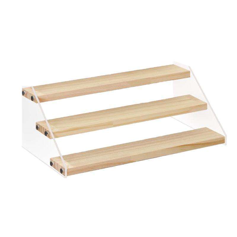 Jual 2x 3-tier Wood Display Rack Figure Model Counter Riser Stand ...