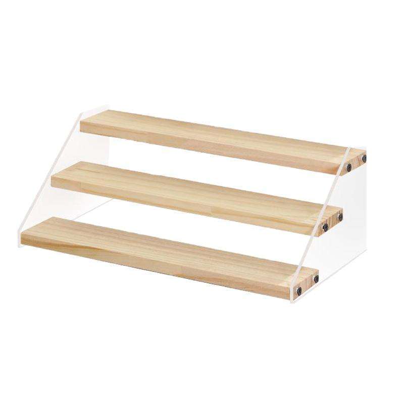 Jual 2x 3-tier Wood Display Rack Figure Model Counter Riser Stand ...