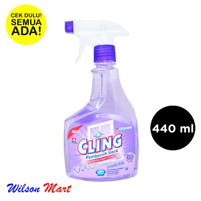 Jual CLING PEMBERSIH KACA LAVENDER FRESH 440 ML BOTOL SPRAY di Seller Wilson Mart Official Store ...